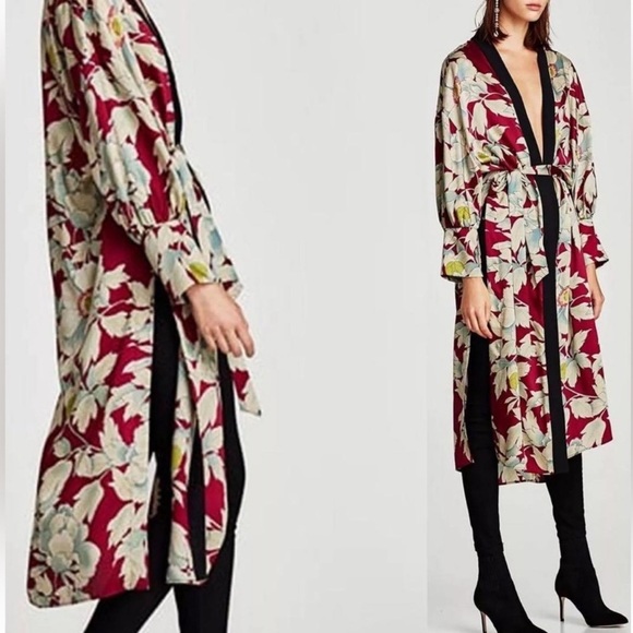 Zara | Kimonos & Yukatas | Zara Floral Belted Kimono Robe | Poshmark